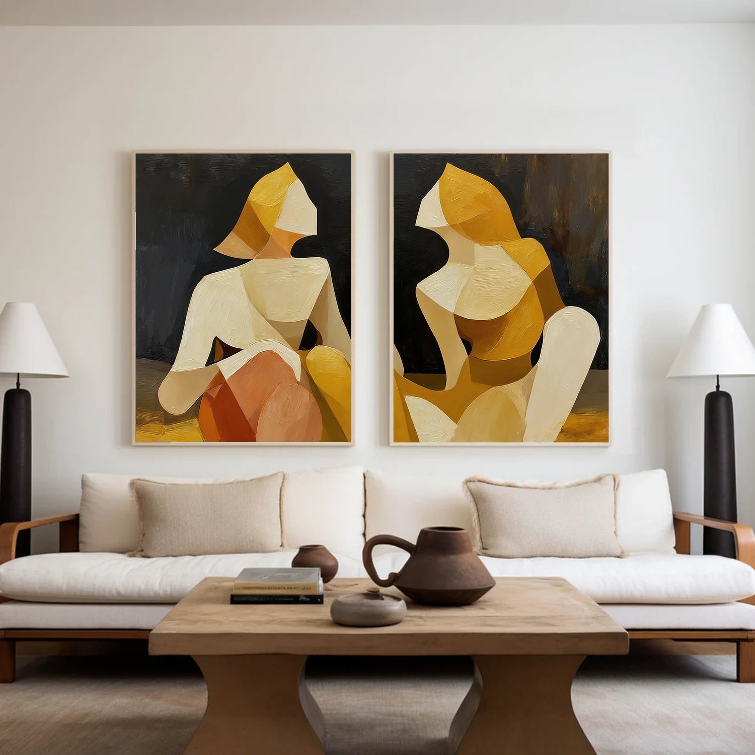 Abstract People Canvas Art Set of 2 #AE063