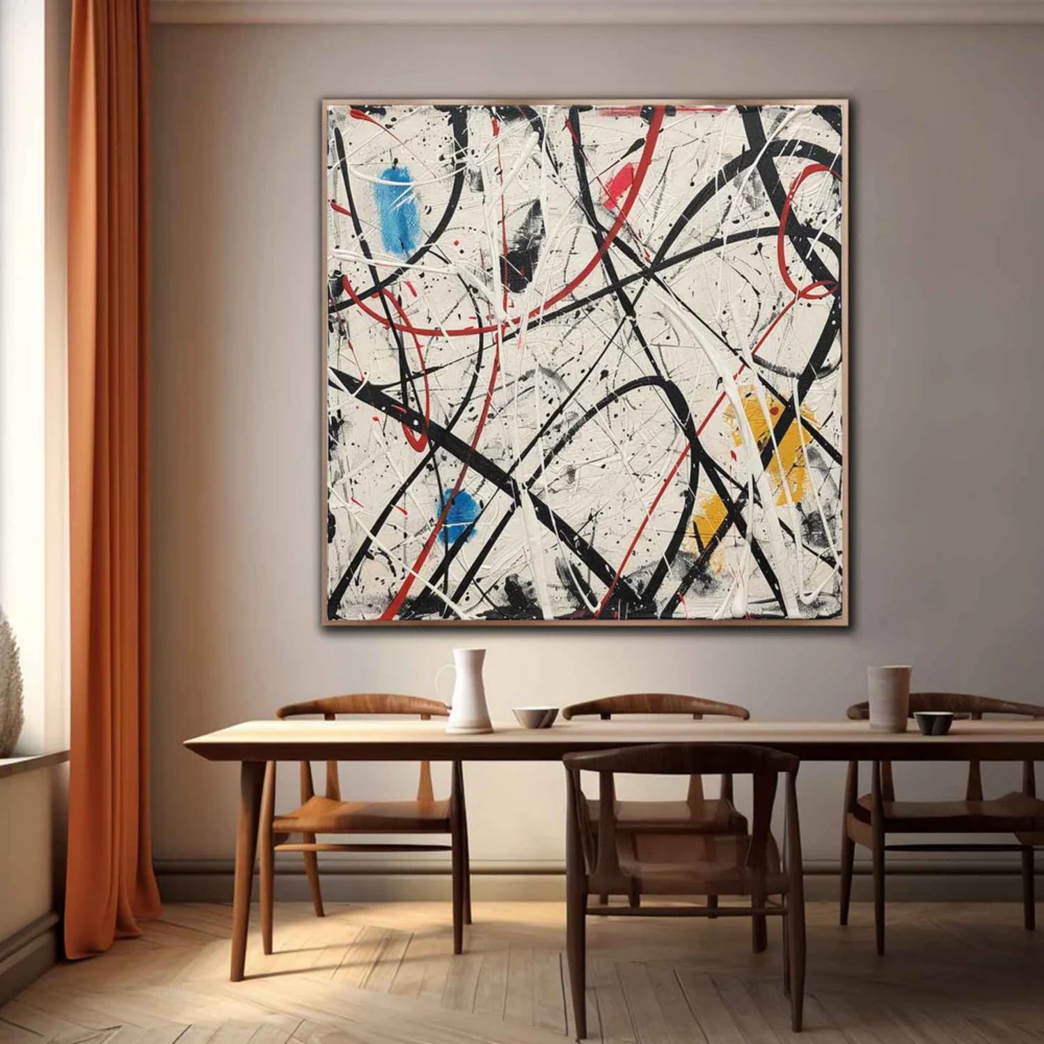 Large Colorful Pollock Art Original Large Abstract Painting Living Room ...