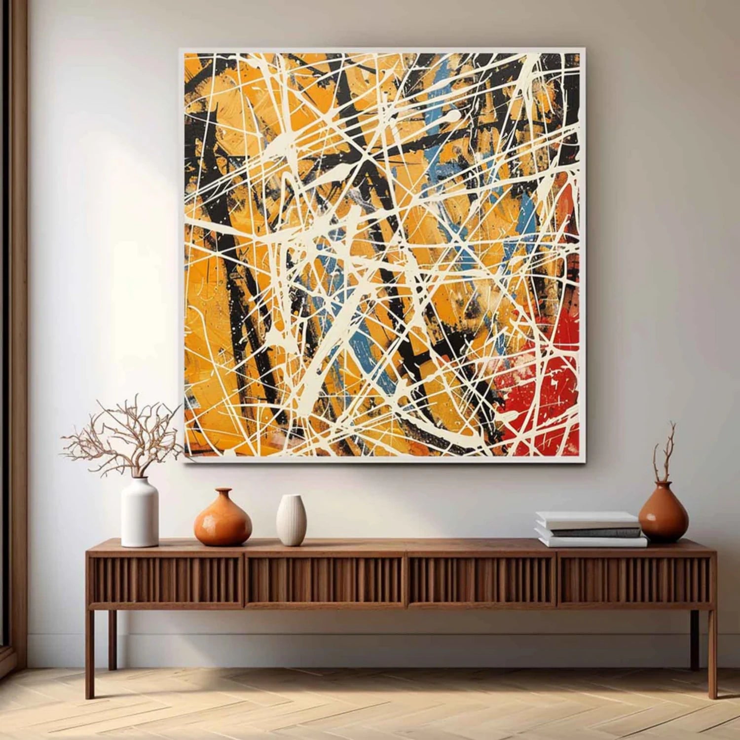 Large Colorful Pollock Art Original Large Abstract Painting Living Room ...