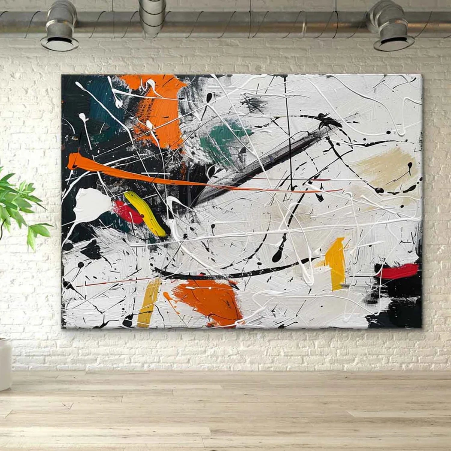Large Colorful Pollock Art Original Large Abstract Painting Living Room ...