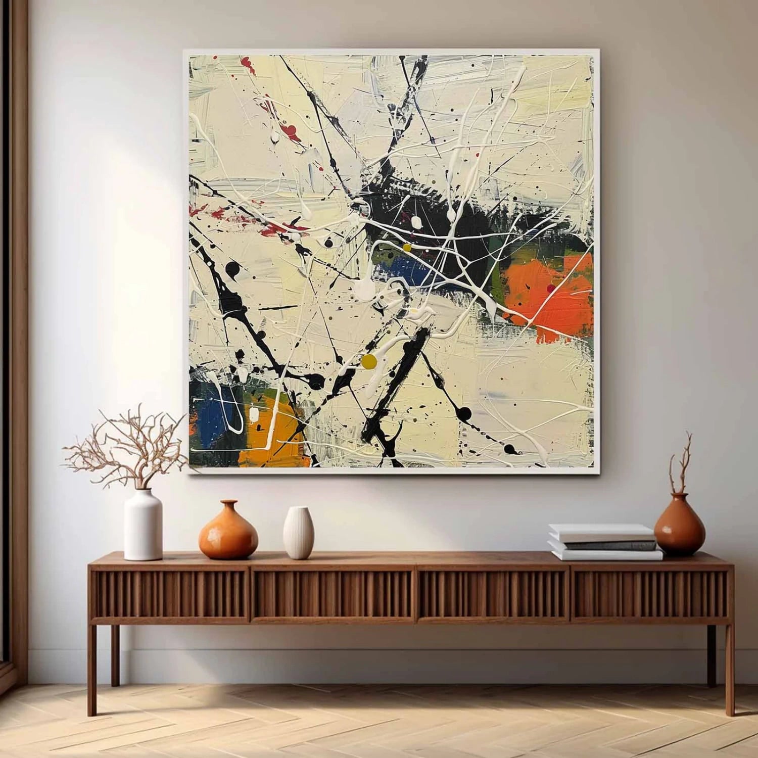 Large Colorful Pollock Art Original Large Abstract Painting Living Room ...