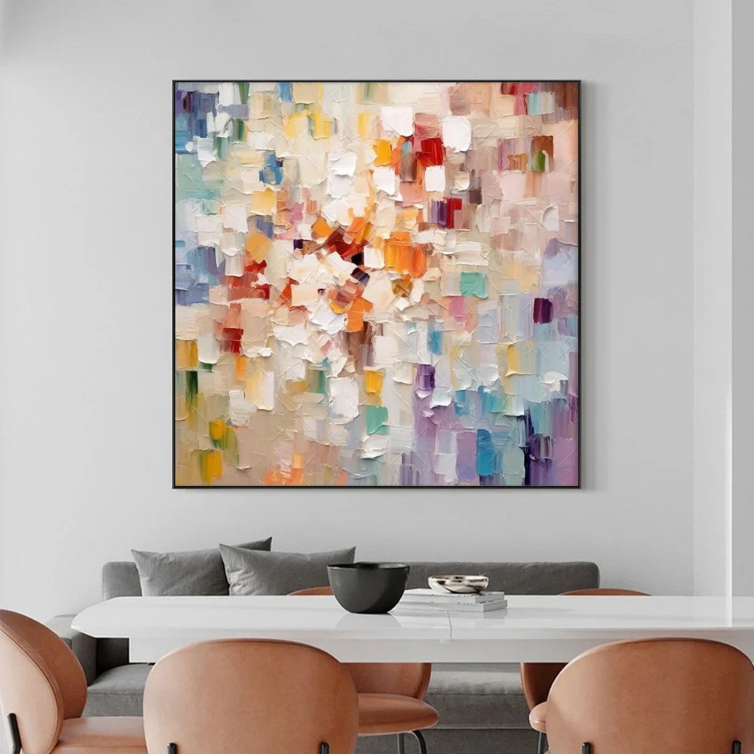 Colorful Abstract Textured Painting Canvas #AT103