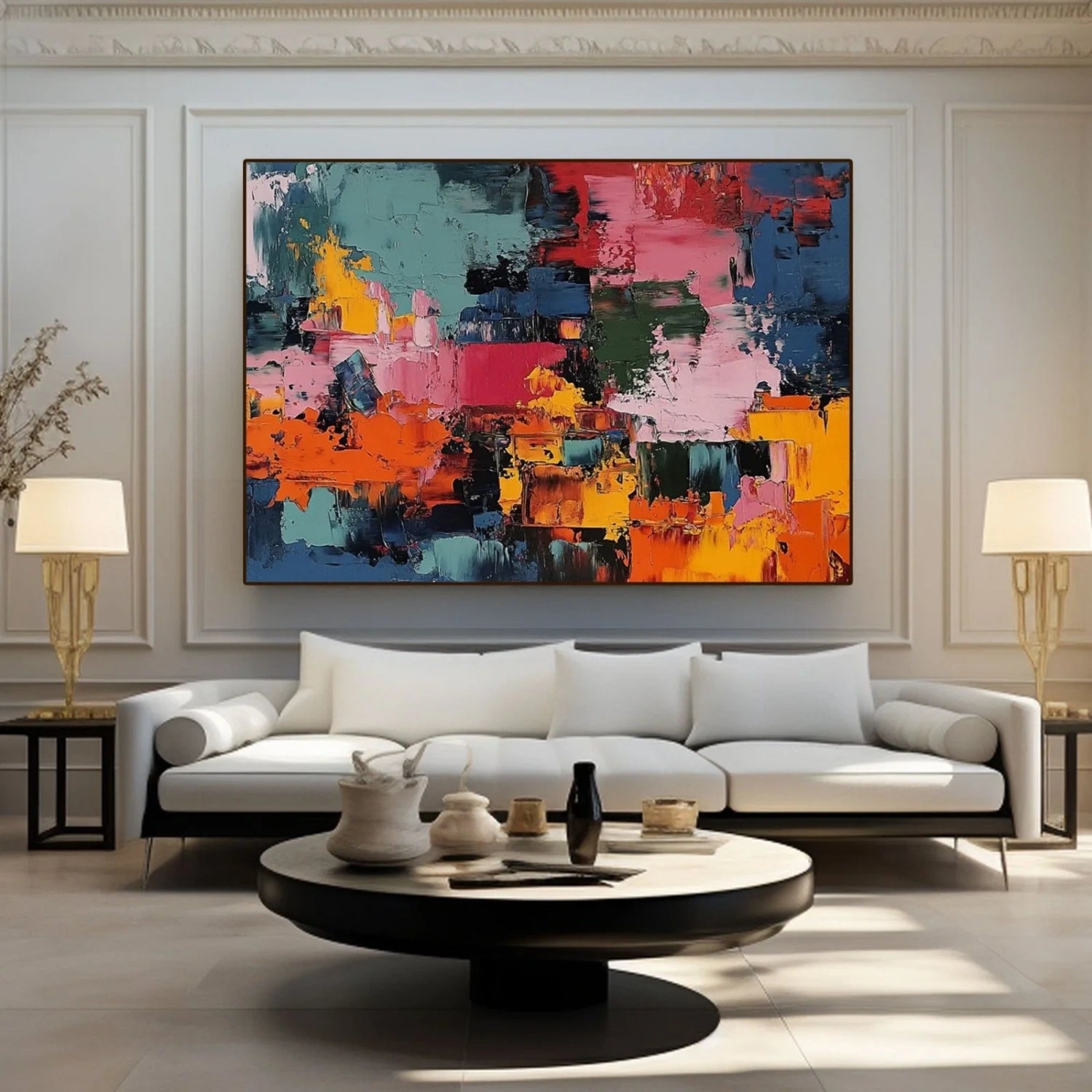 Large Colorful Pollock Art Original Large Abstract Painting Living Room ...