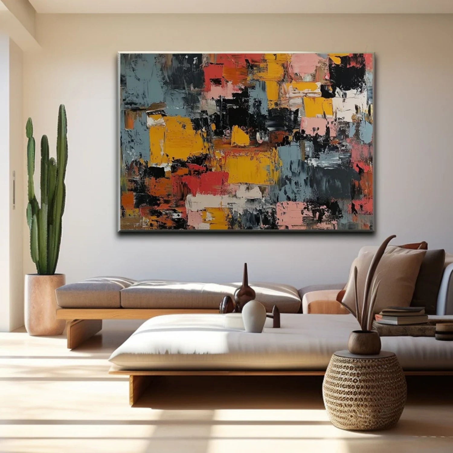 Large Colorful Pollock Art Original Large Abstract Painting Living Room ...